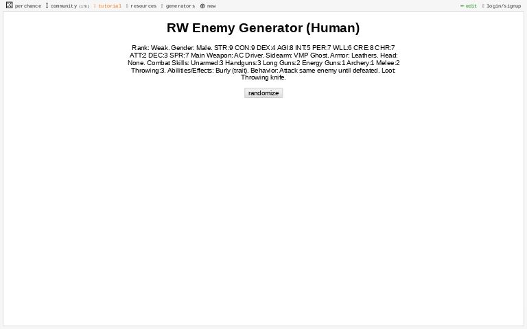 RW Enemy Generator (Human)