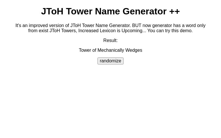 JToH Tower Name Generator