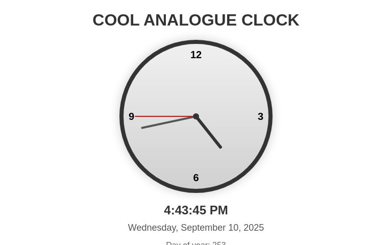 COOL ANALOGUE CLOCK ― Perchance Generator