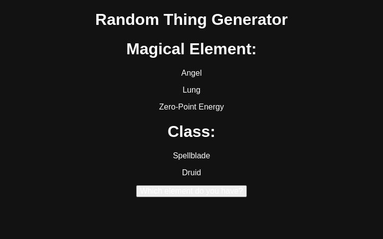 Random Thing Generator