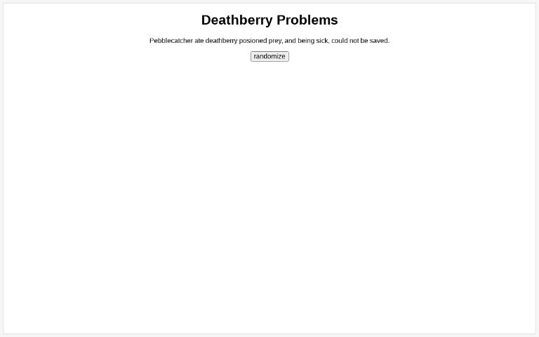 Deathberry Problems ― Perchance Generator