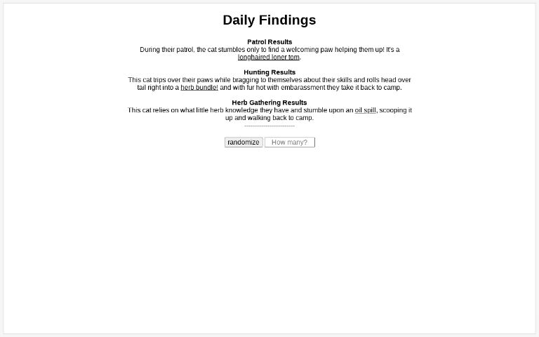 Daily Findings ― Perchance Generator