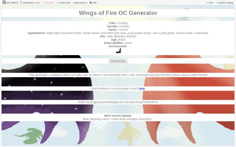 Wings of Fire OC Generator