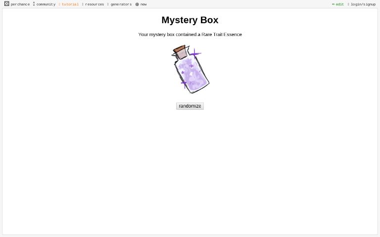 Mystery Box ― Perchance Generator