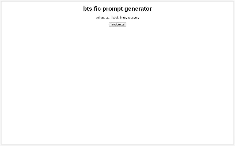 bts fic prompt generator