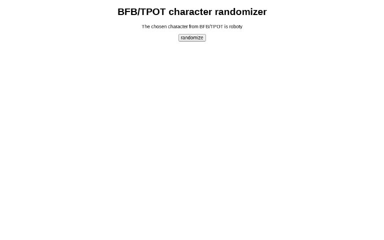 BFB/TPOT character randomizer ― Perchance Generator