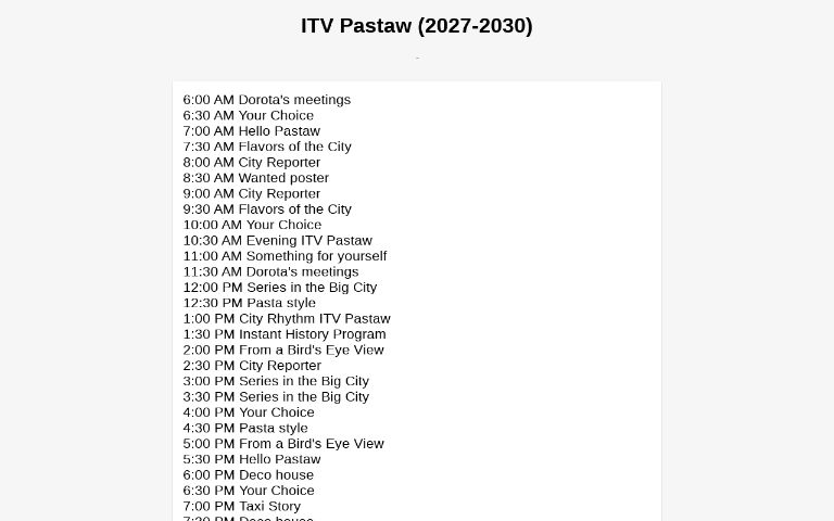 ITV Pastaw (2027-2030) ― Perchance Generator
