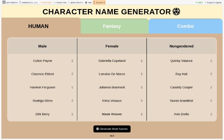 Character Name Generator