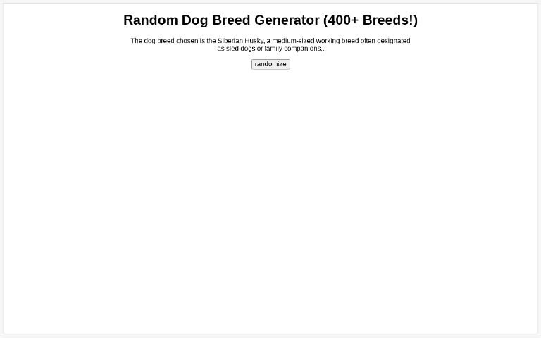 Random Dog Breed Generator (400+ Breeds!)