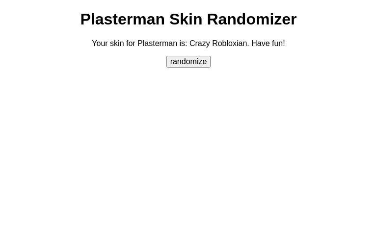 Plasterman Skin Randomizer ― Perchance Generator