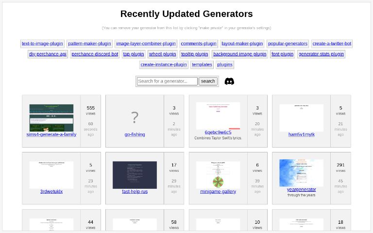 Recently Updated Generators ― Perchance
