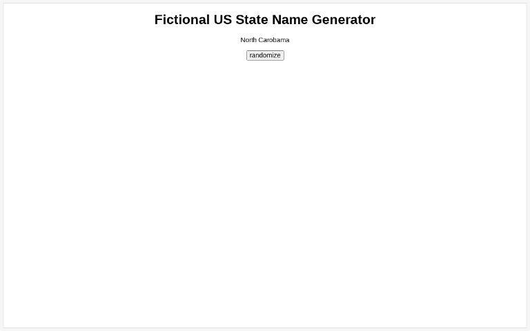 Fictional US State Name Generator