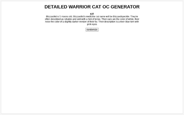 DETAILED WARRIOR CAT OC GENERATOR