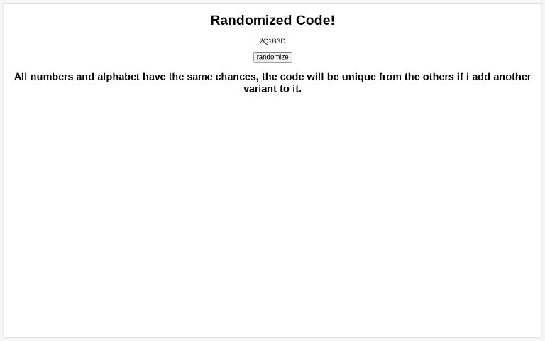 Randomized Code! ― Perchance Generator