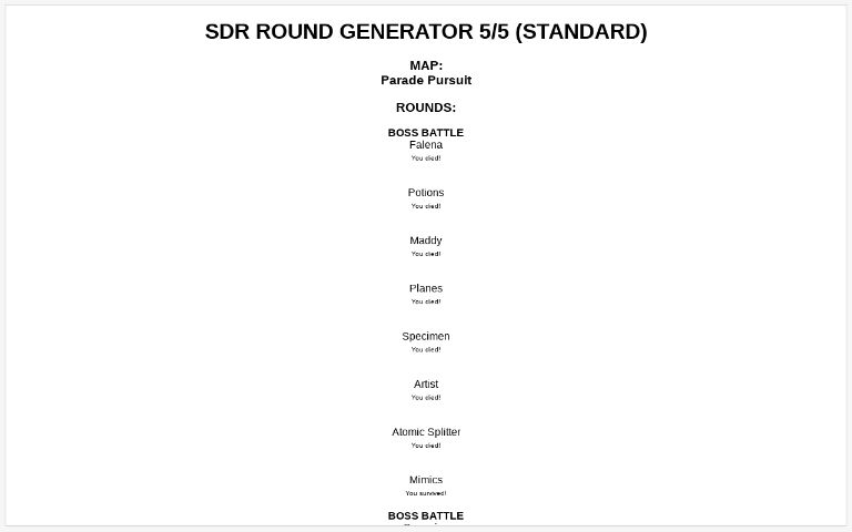 SDR ROUND GENERATOR 5/5 (STANDARD)