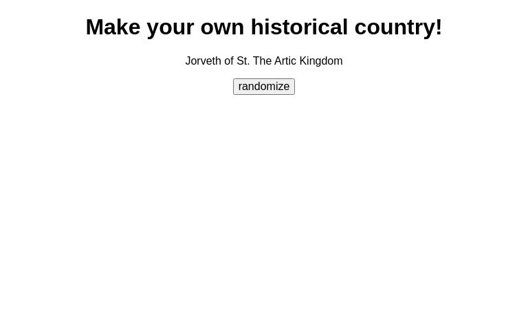 Make your own historical country! ― Perchance Generator