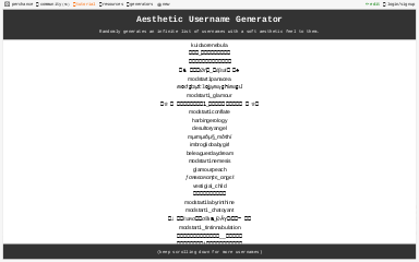 Aesthetic Username Generator