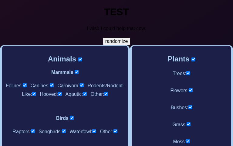TEST ― Perchance Generator