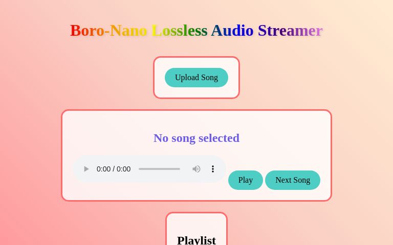 Boro-Nano Lossless Audio Streamer ― Perchance Generator