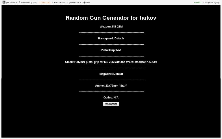 Random Gun Generator for tarkov