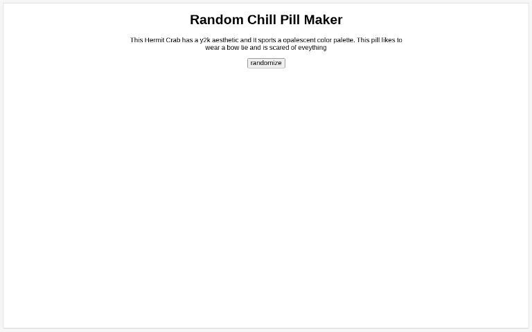 Random Chill Pill Maker ― Perchance Generator