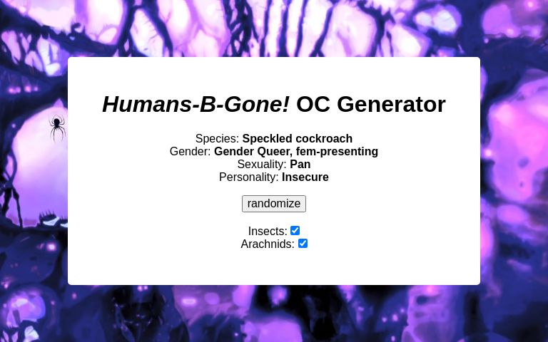 Humans-B-Gone! OC Generator