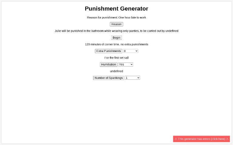 Punishment Generator