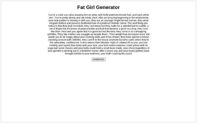 Fat Girl Generator