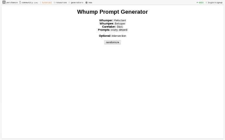Whump Prompt Generator
