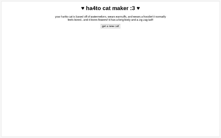 ♥ ha4to cat maker :3 ♥ ― Perchance Generator