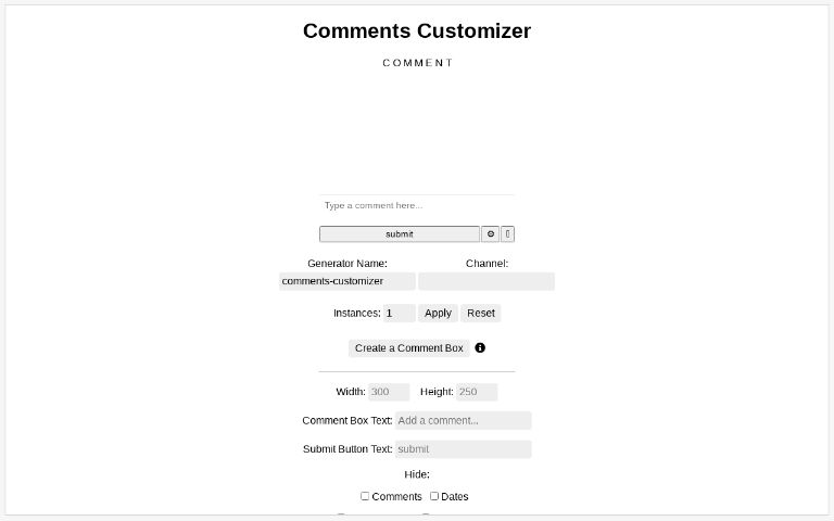 Comments Customizer ― Perchance Generator