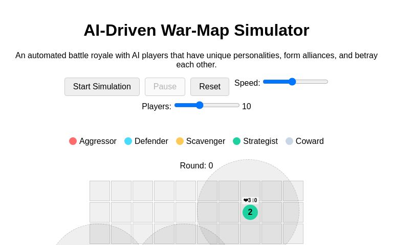 AI-Driven War-Map Simulator ― Perchance Generator