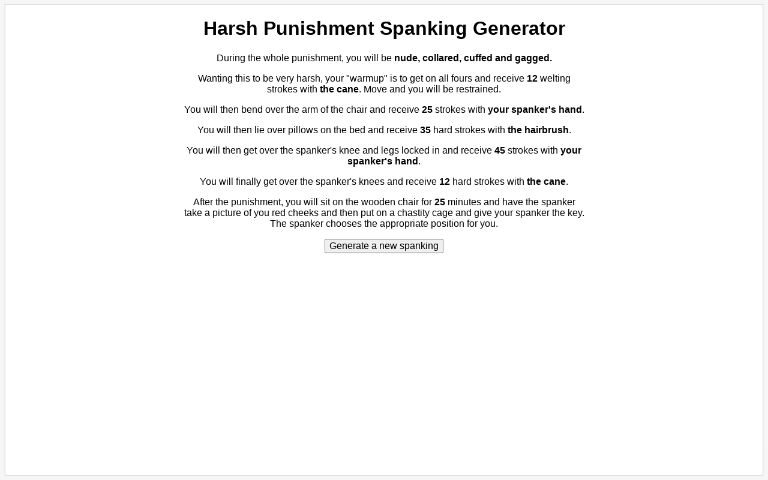 Harsh Punishment Spanking Generator