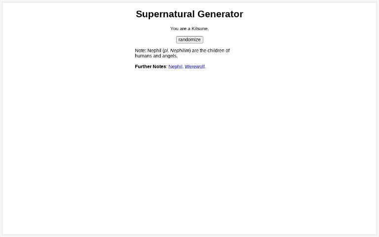 Supernatural Generator