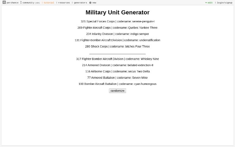 Military Unit Generator