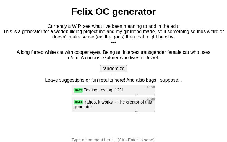 Felix OC generator