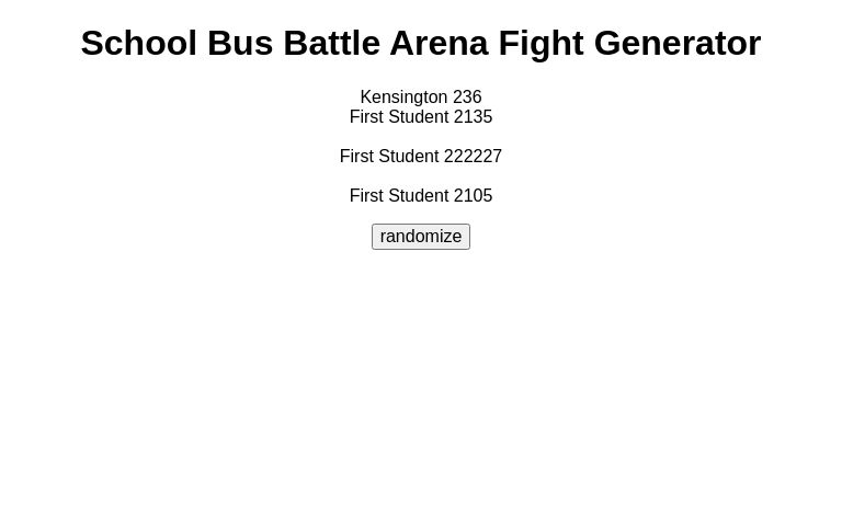 School Bus Battle Arena Fight Generator