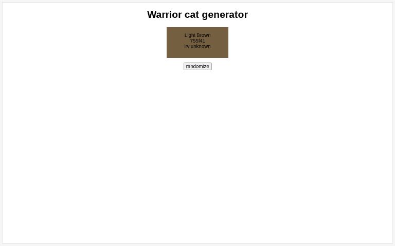 Warrior cat generator