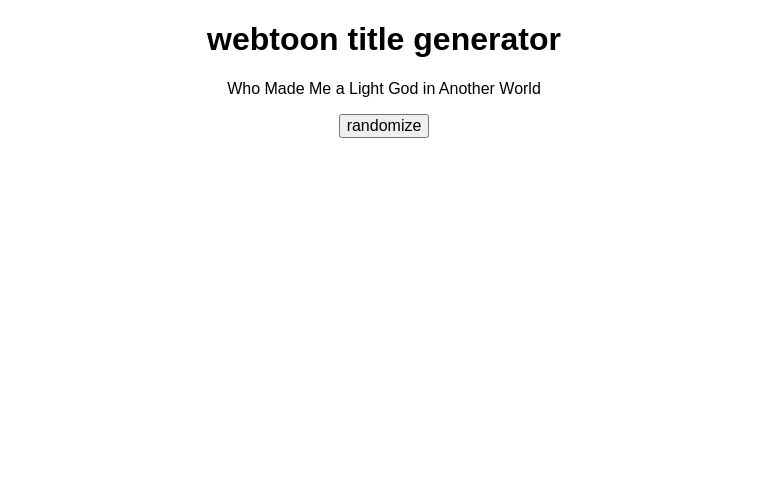webtoon title generator
