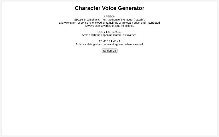Character Voice Generator