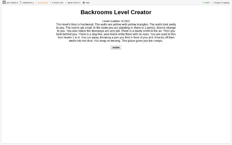 Backrooms Level Creator ― Perchance Generator