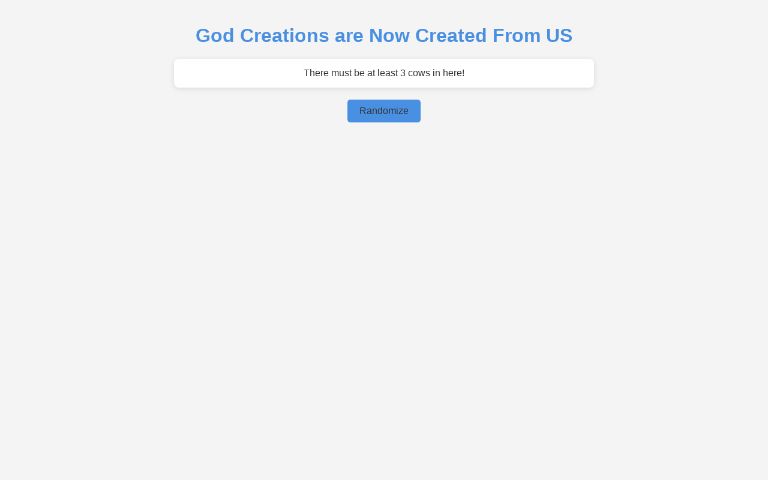 God Creations are Now Created From US ― Perchance Generator