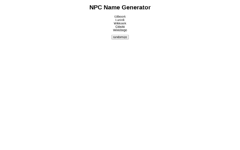 NPC Name Generator
