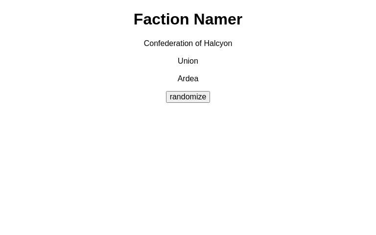Faction Namer ― Perchance Generator