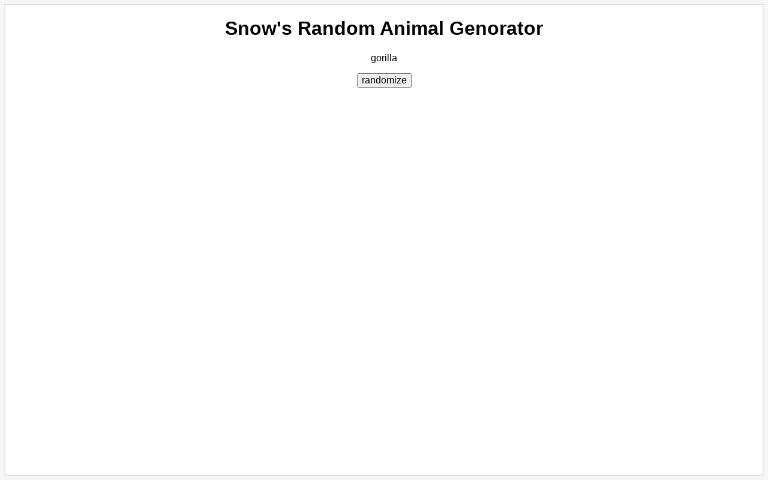 Snow's Random Animal Genorator ― Perchance Generator
