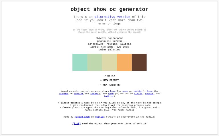 object show oc generator
