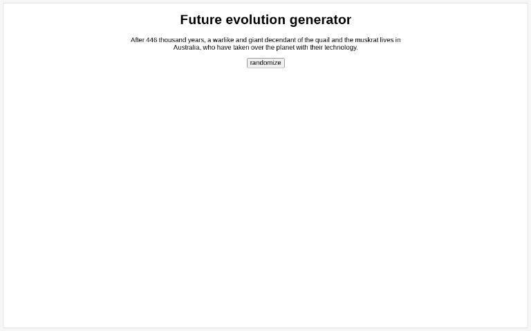 Future evolution generator