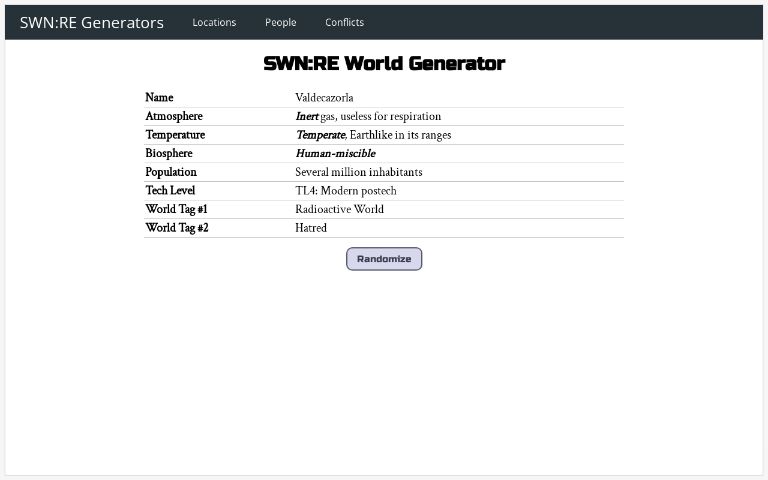 SWN:RE World Generator
