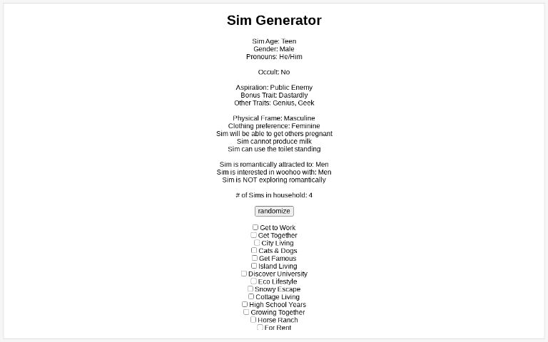 Sim Generator