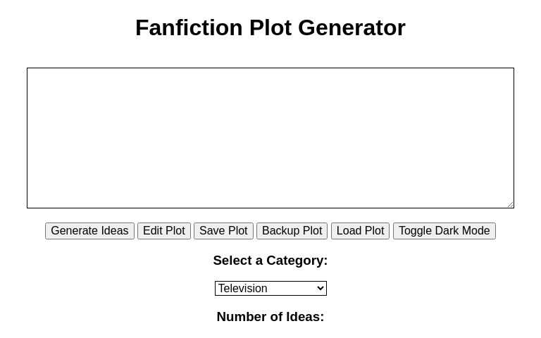 Fanfiction Plot Generator